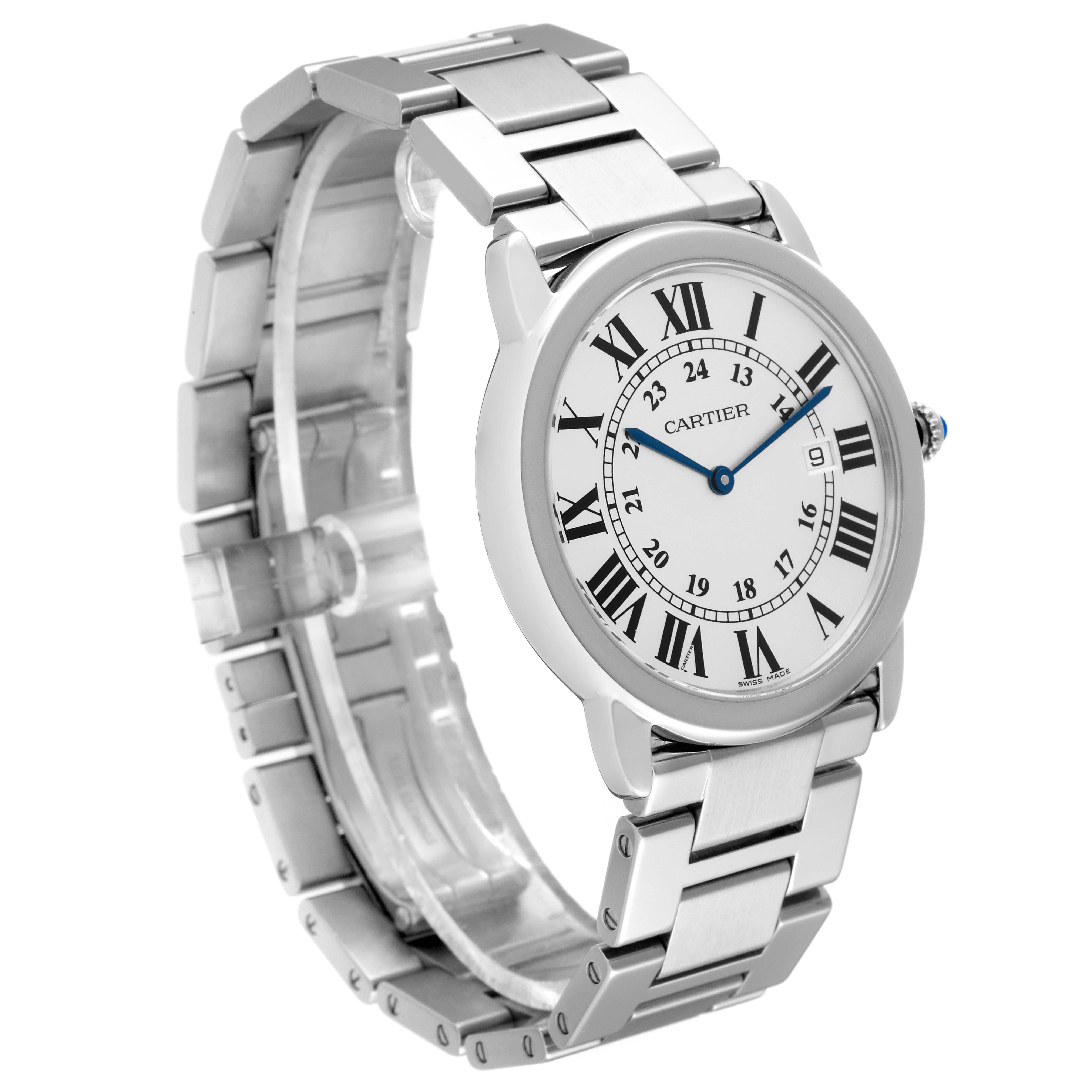 Cartier Ronde Solo Large 36mm Steel Mens Watch W6701005 For Sale at 1stDibs