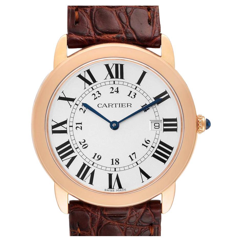 Cartier Ronde Solo XL Silver Dial Black Strap Men’s Watch W6701010 For ...