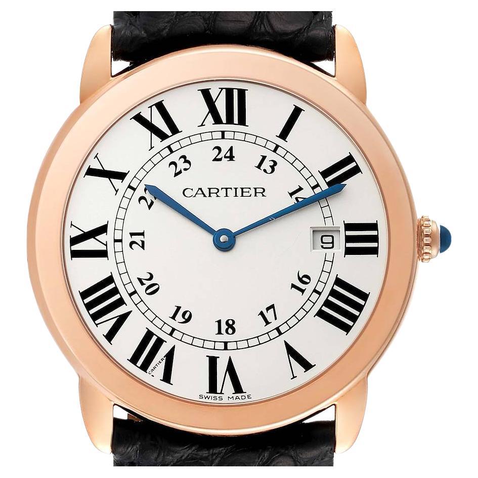 Cartier Ronde Solo Large Rose Gold Steel Mens Watch W6701008 Papers at ...