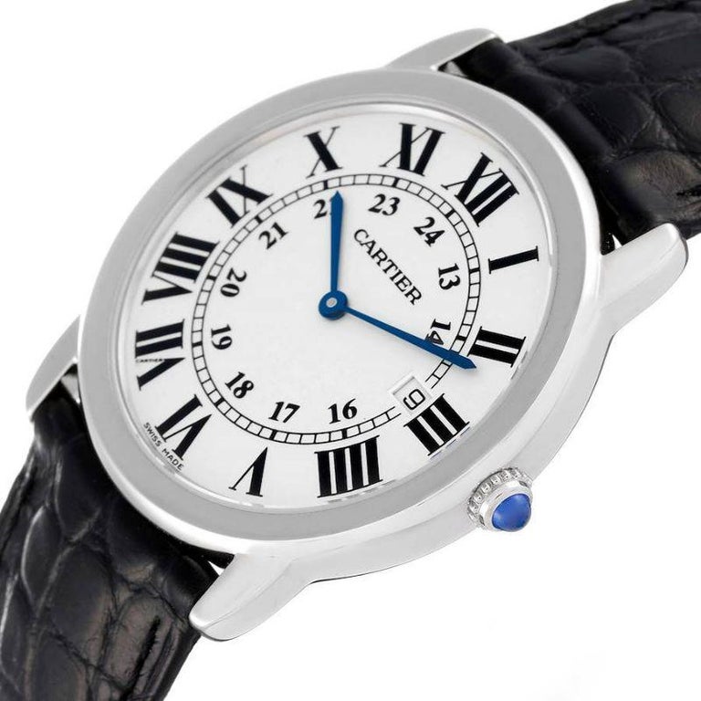 Cartier Ronde Solo Large Silver Dial Steel Mens Watch W6700255 For Sale ...