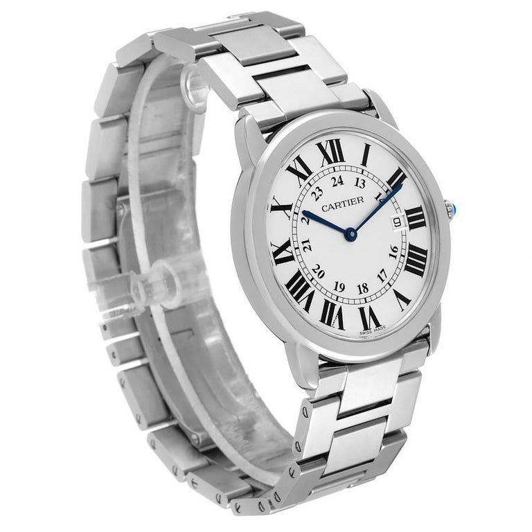 Cartier Ronde Solo Large Stainless Steel Mens Watch W6701005 Box Papers ...