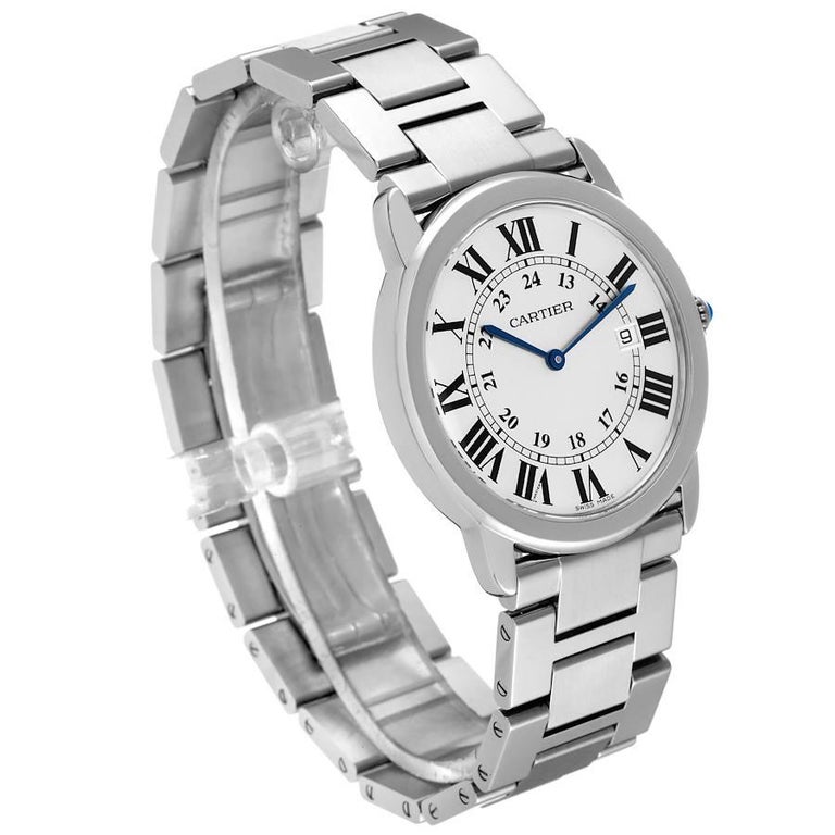 Cartier Ronde Solo Large Stainless Steel Mens Watch W6701005 Box Papers ...