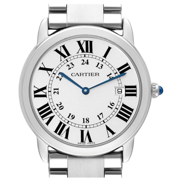 Cartier Ronde Solo Large Stainless Steel Mens Watch W6701005 Box Papers ...