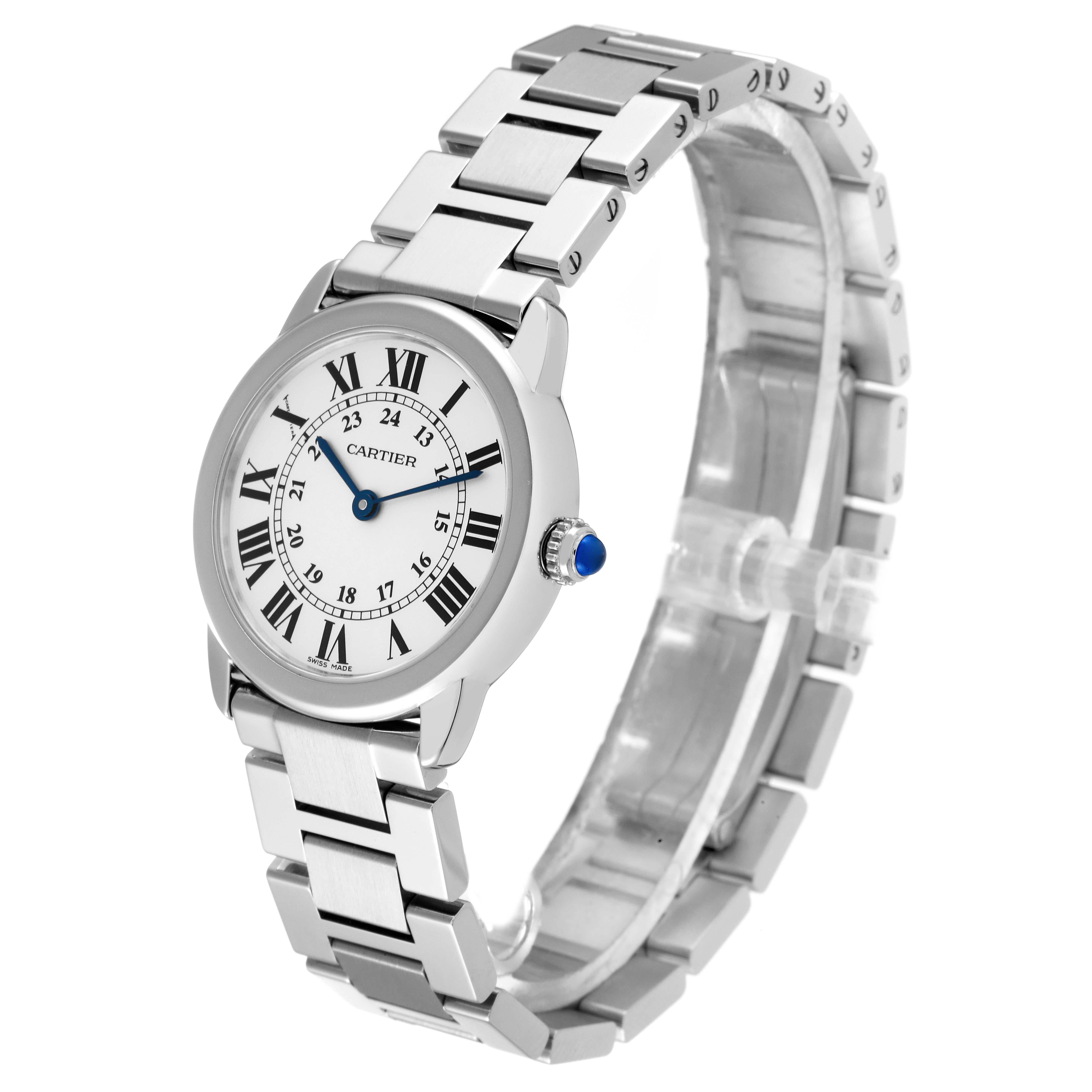 Cartier Ronde Solo Small Steel Quartz Ladies Watch W6701004 Box Papers ...