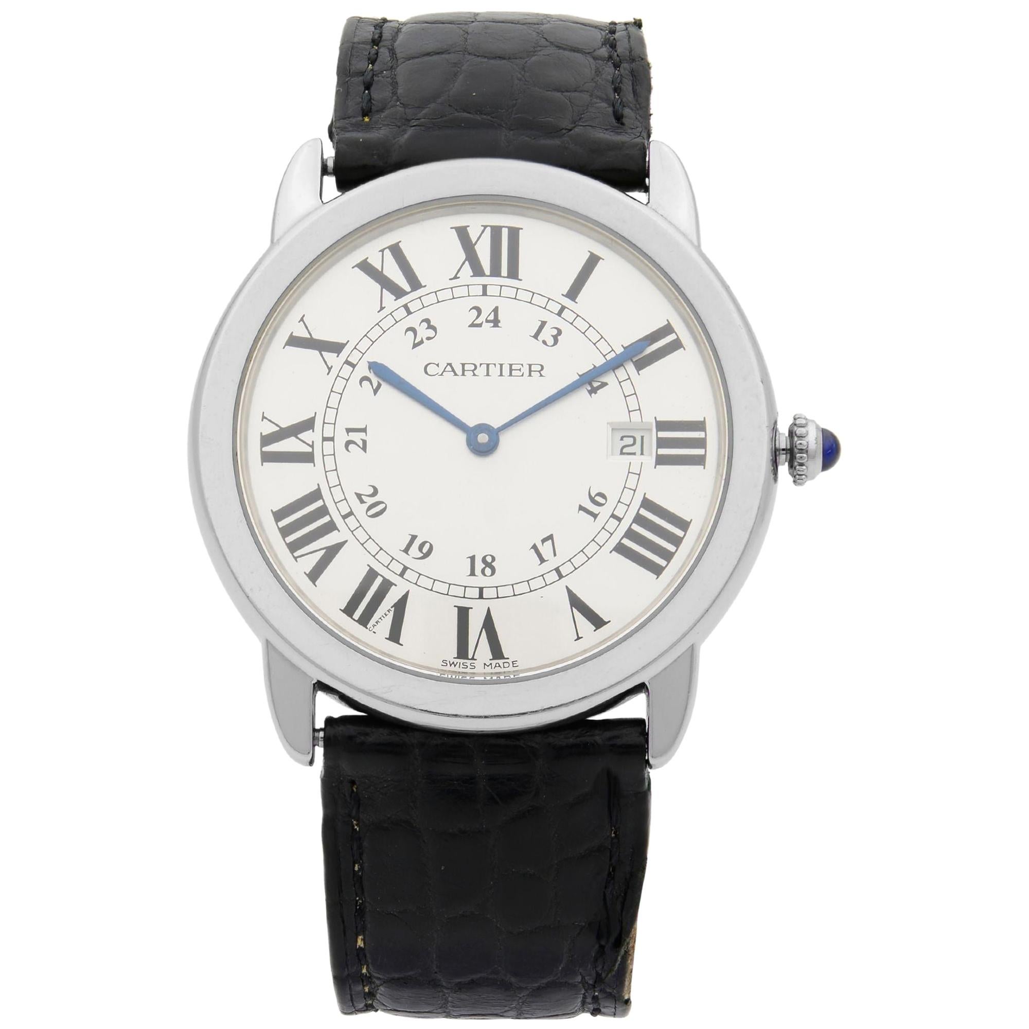 Cartier Solo Ronde Men's Stainless Steel Watch 3517 at 1stDibs