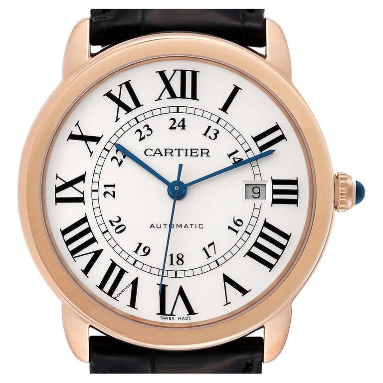 Cartier Ronde Solo XL Automatic Rose Gold Steel Mens Watch W6701009 For ...