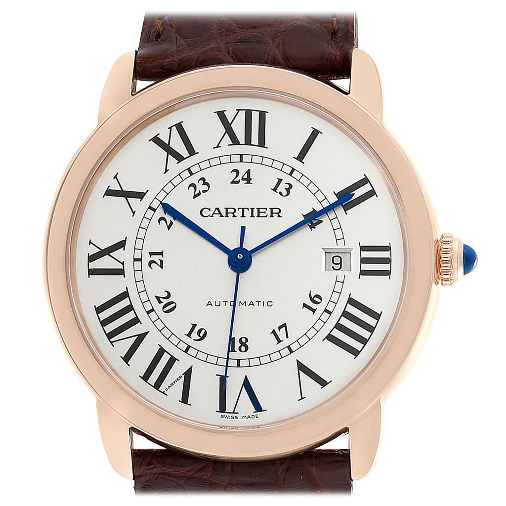 Cartier Ronde Solo XL Rose Gold Steel Men’s Watch W6701009 Unworn For ...