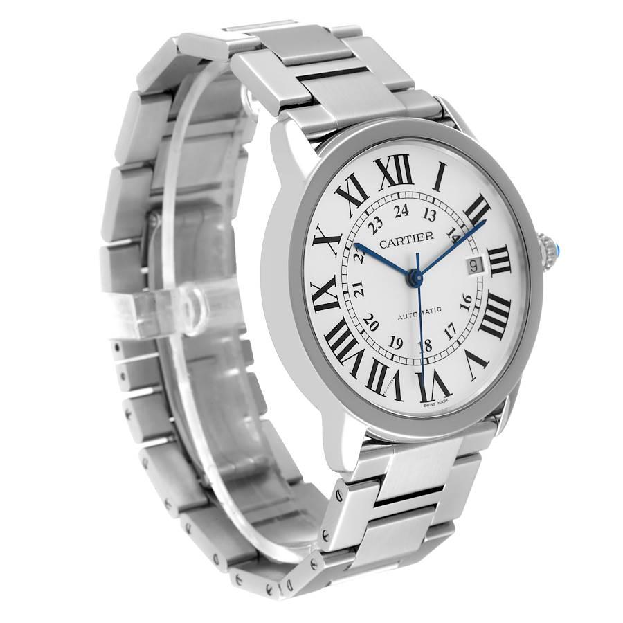 Cartier Ronde Solo XL Silver Dial Automatic Mens Watch W6701011 Box ...