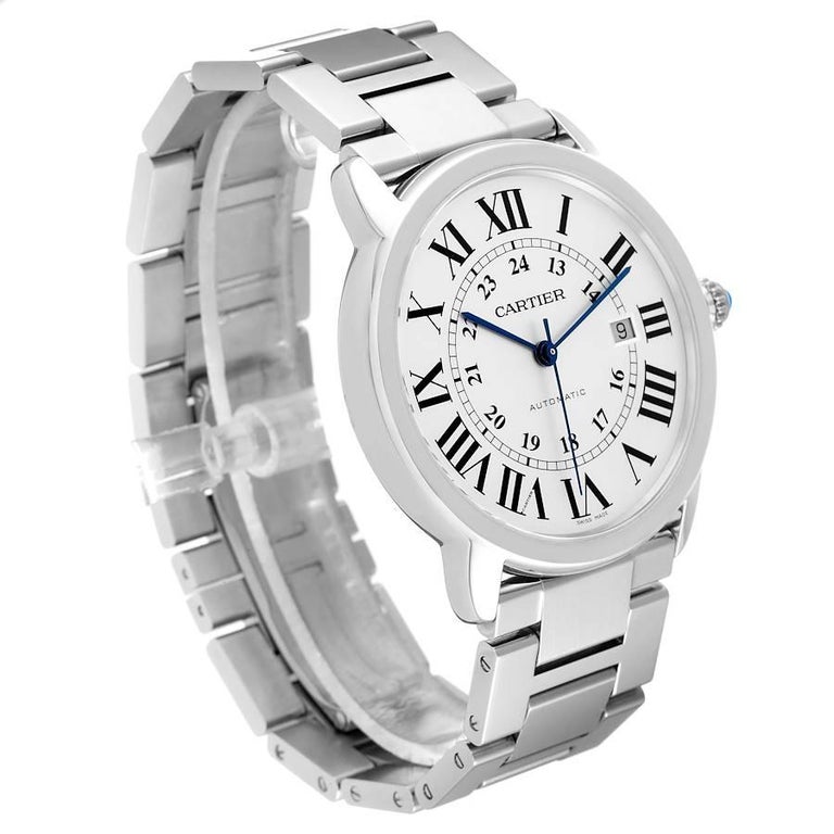 Cartier Ronde Solo XL Silver Dial Automatic Steel Watch W6701011 Box ...