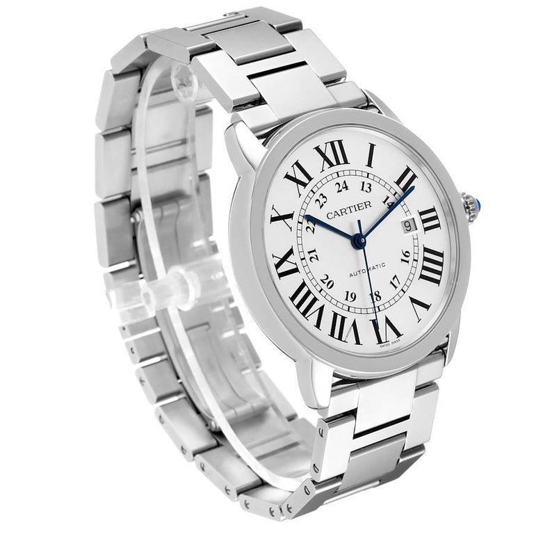 Cartier Ronde Solo XL Silver Dial Automatic Steel Watch W6701011 Box ...