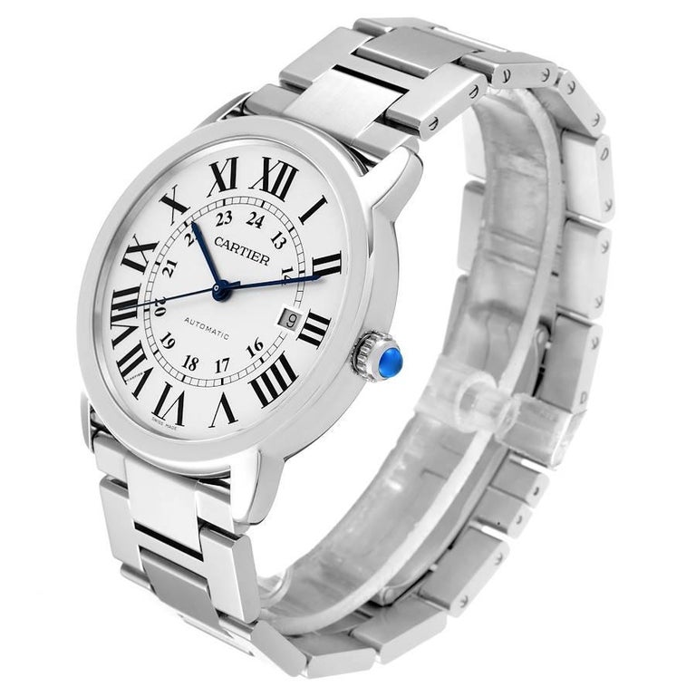 Cartier Ronde Solo XL Silver Dial Automatic Steel Watch W6701011 Box ...