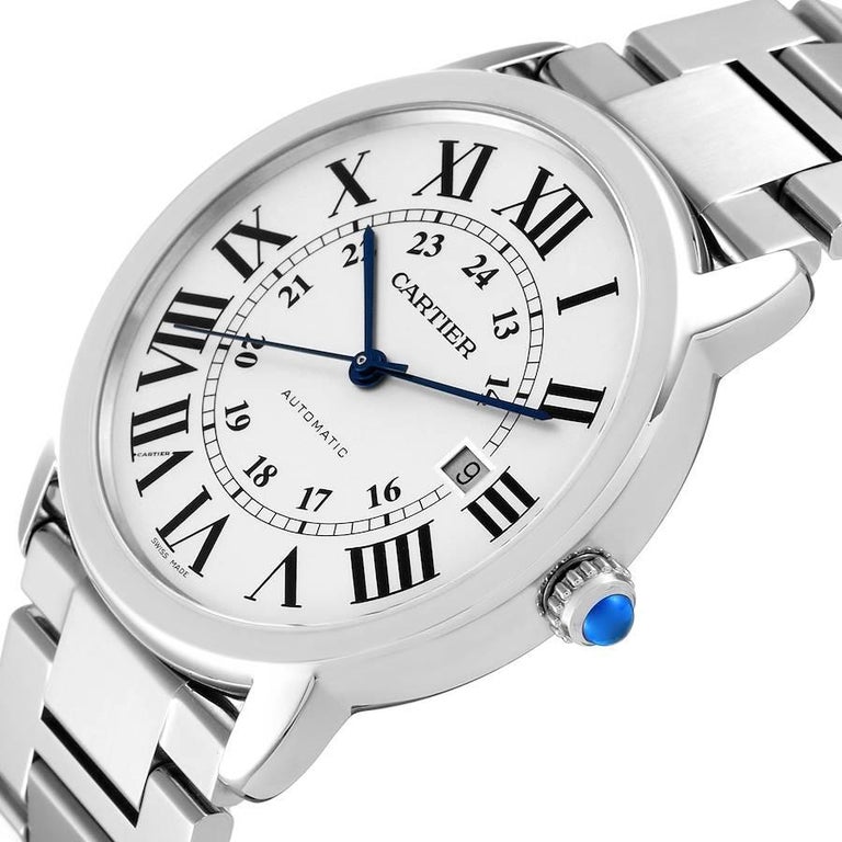 Cartier Ronde Solo XL Silver Dial Automatic Steel Watch W6701011 Box ...