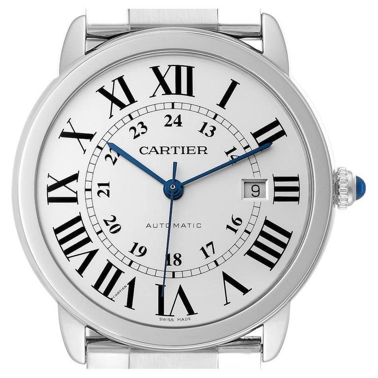 Cartier Ronde Solo XL Silver Dial Automatic Steel Watch W6701011 Box ...