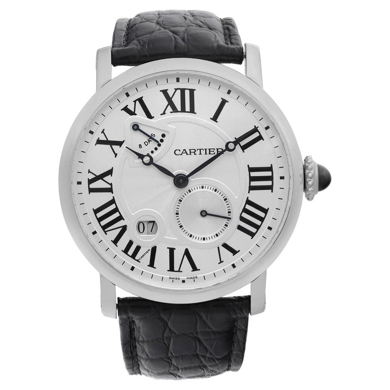 Cartier Rotonde 18k White Gold Silver Dial Hand Wind Mens Watch ...