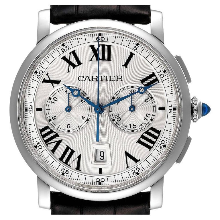 Cartier Rotonde Chronographe Cadran Argent Acier Montre Homme WSRO0002 ...