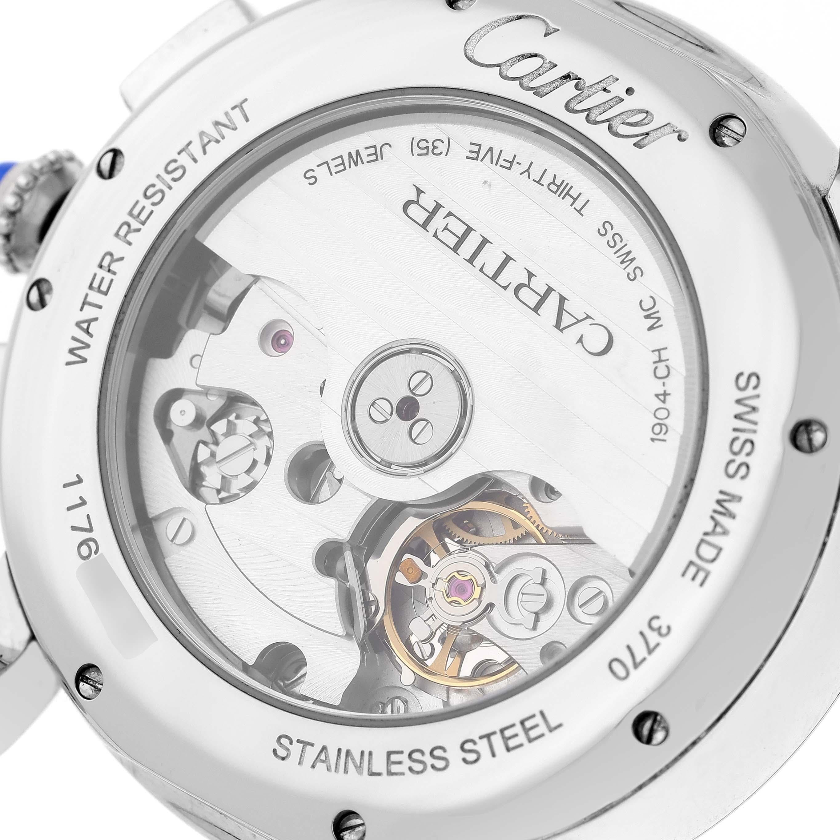 Cartier Rotonde Chronograph Silver Dial Steel Mens Watch WSRO0002 at ...