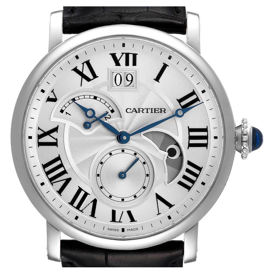 Cartier Rotonde Retrograde GMT Time Zone Steel Mens Watch W1556368 Box ...