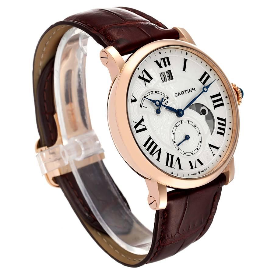 Cartier Rotonde Retrograde GMT Time Zone Rose Gold Watch W1556240 Box ...