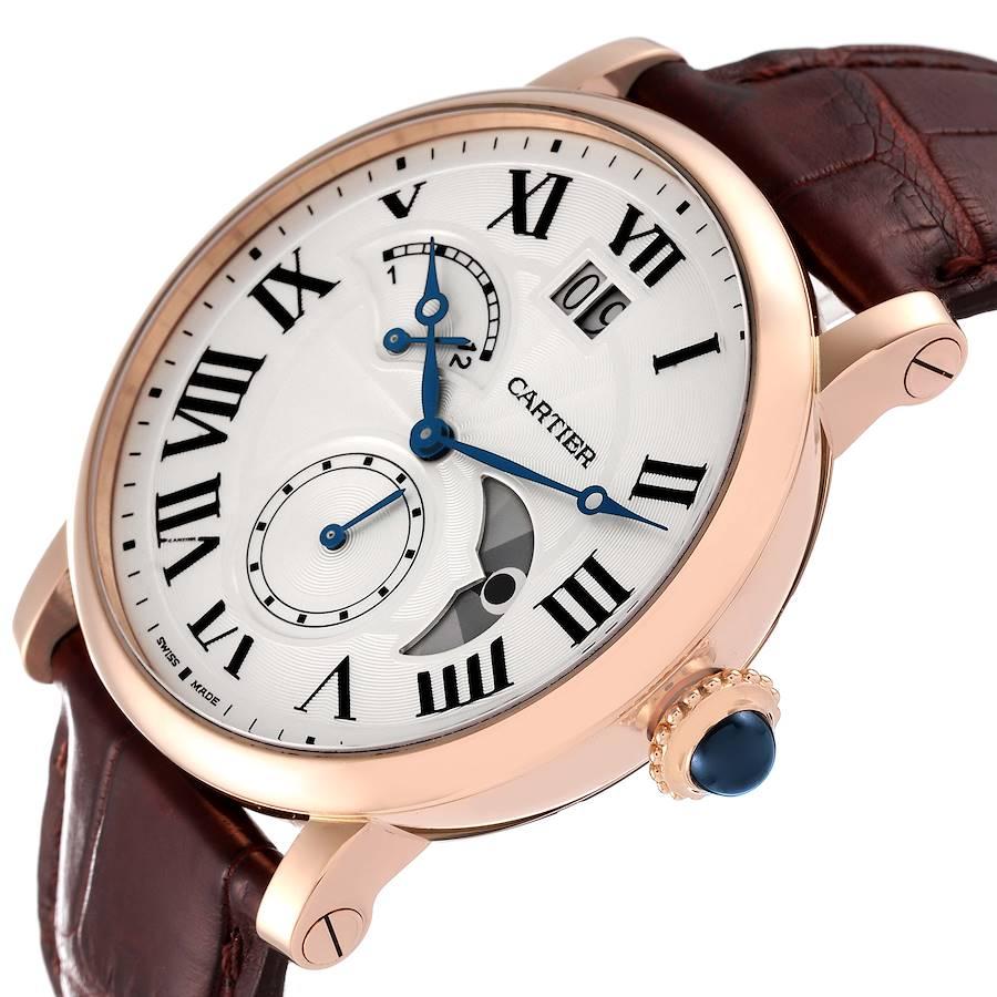 Cartier Rotonde Retrograde GMT Time Zone Rose Gold Watch W1556240 Box ...