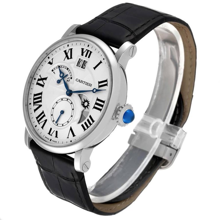 Cartier Rotonde Retrograde GMT Time Zone Steel Mens Watch W1556368 Box ...
