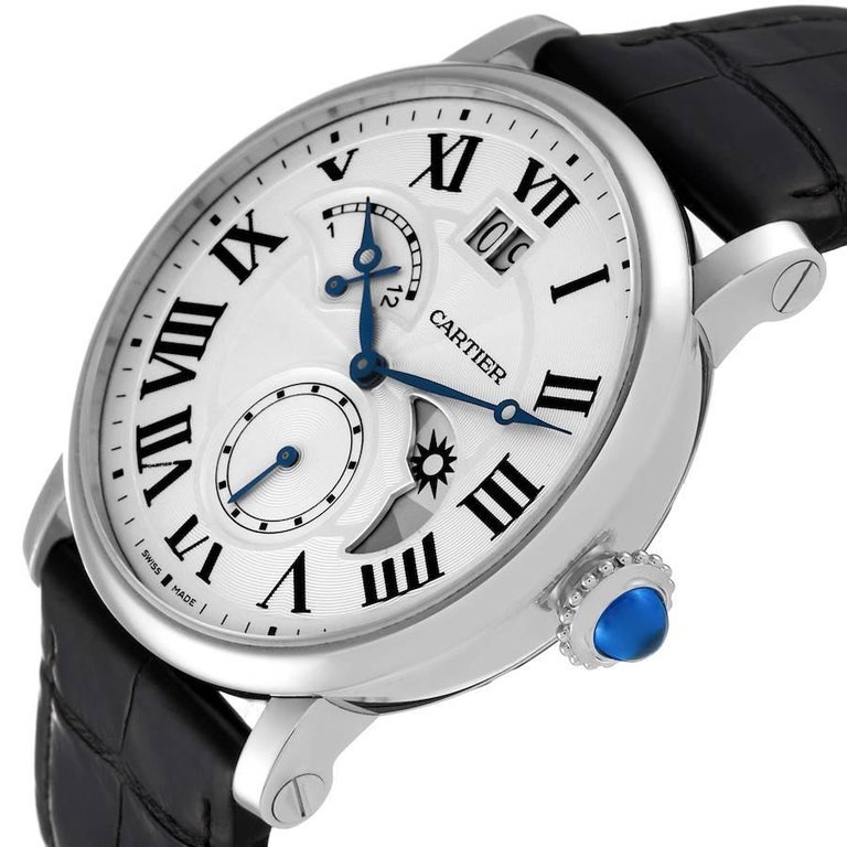 Cartier Rotonde Retrograde GMT Time Zone Steel Mens Watch W1556368 Box ...