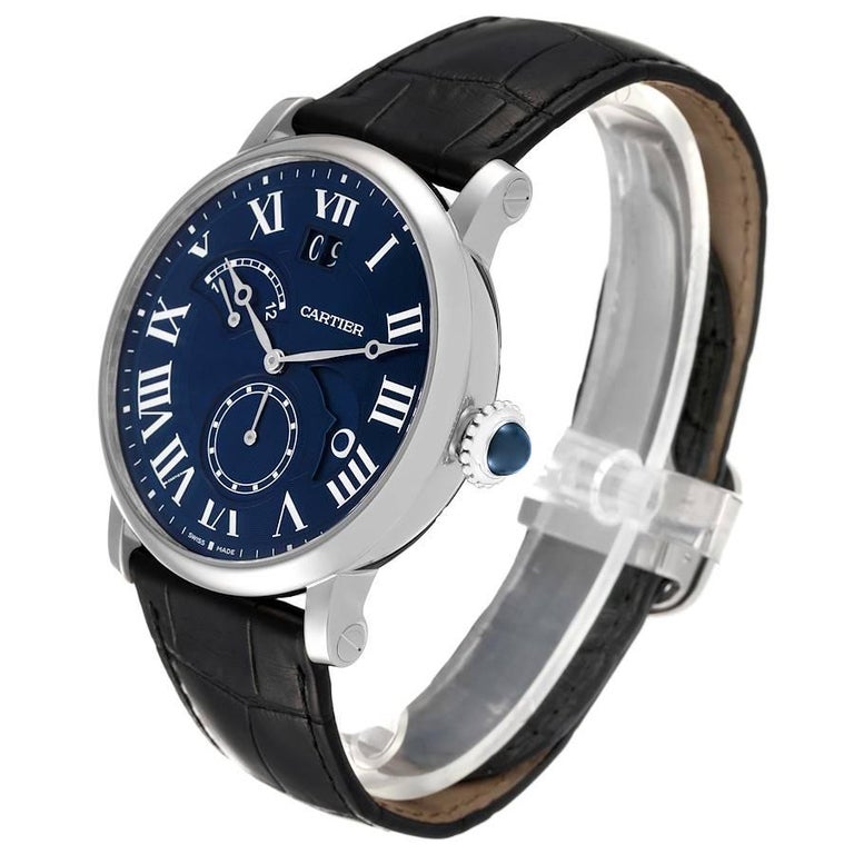 Cartier Rotonde Retrograde GMT Time Zone White Gold Mens Watch W1556241 ...