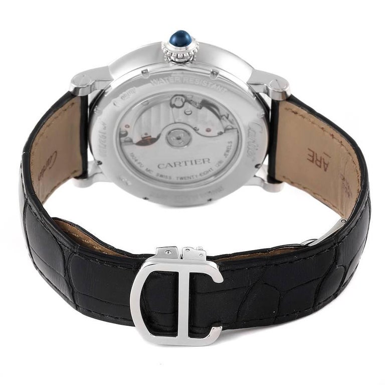 Cartier Rotonde Retrograde GMT Time Zone White Gold Mens Watch W1556241 ...