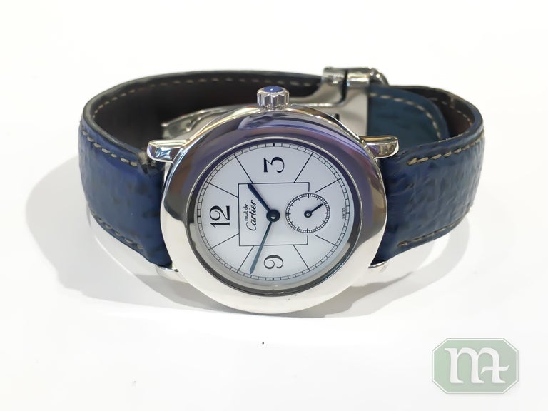 Cartier Round Must Tank Rhodium-Plated Sterling Silver Quartz Watch ...