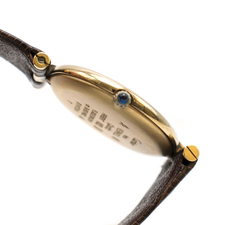 Cartier Round Vermeil Quartz Argent 925 Watch at 1stDibs | cartier ...