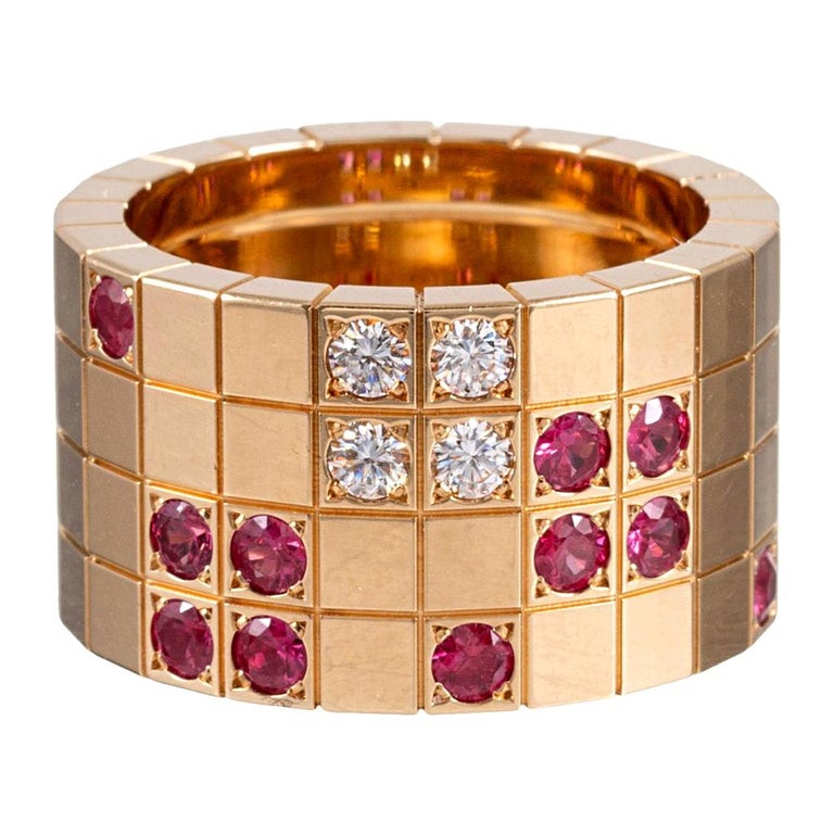 Cartier Ruby and Diamond “Block” Ring at 1stDibs