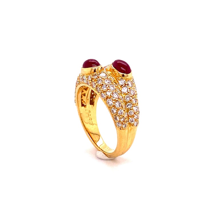 Cartier Ruby and Diamond Ring in 18 Karat Yellow Gold at 1stDibs ...