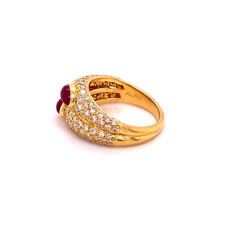 Cartier Ruby and Diamond Ring in 18 Karat Yellow Gold at 1stDibs ...