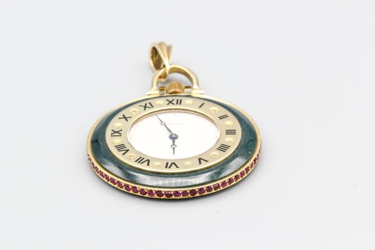 Cartier Ruby Bloodstone and 18 Karat Gold Pocket Watch For Sale at 1stDibs
