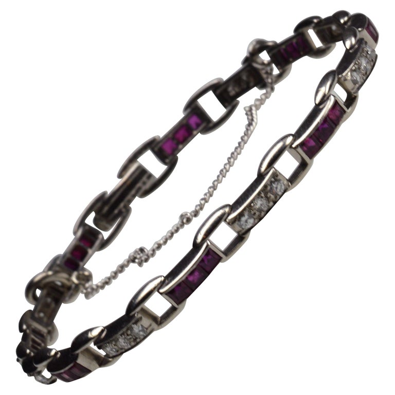 Cartier Ruby Diamond Bracelet For Sale at 1stDibs