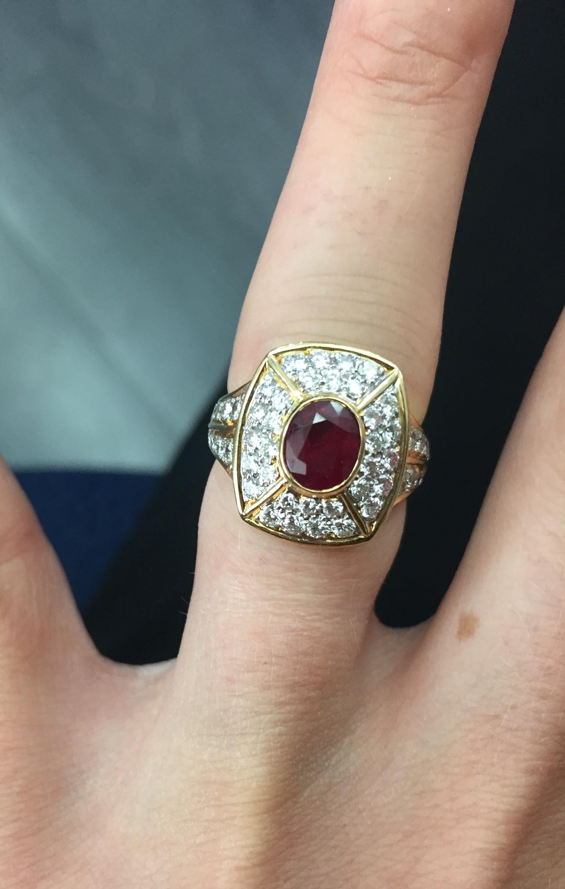 Cartier Ruby and Diamond Earrings and Ring Set at 1stDibs | cartier ...