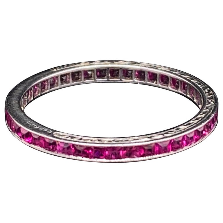 Cartier Ruby Full Eternity Ring Platinum at 1stDibs