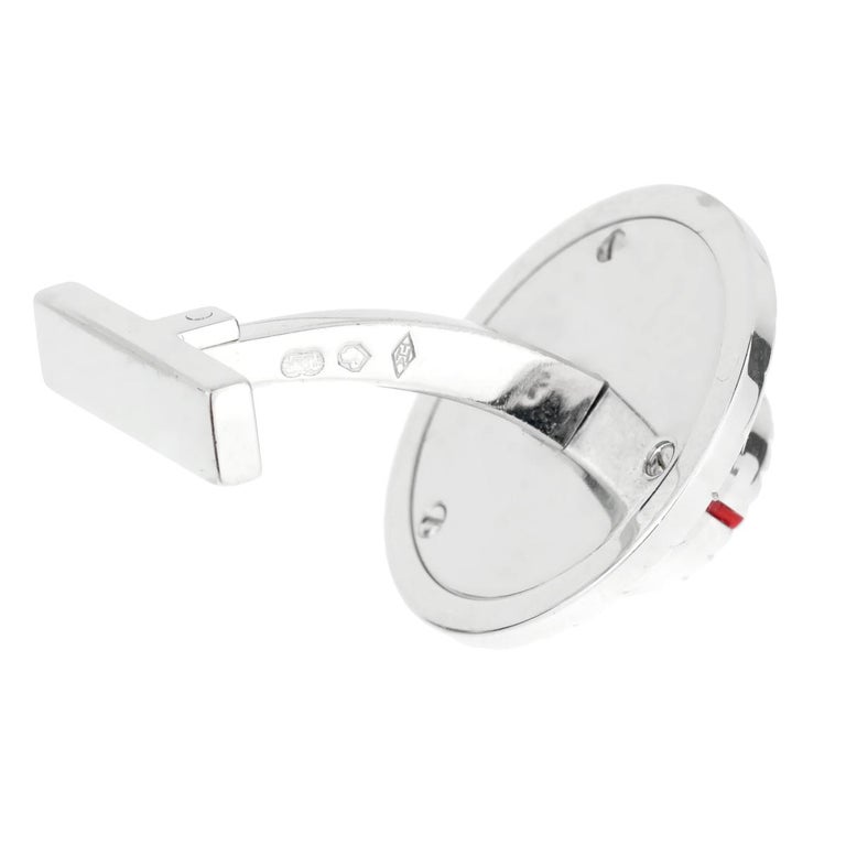 Cartier Safe Lock Combination White Gold Cufflinks For Sale at 1stDibs