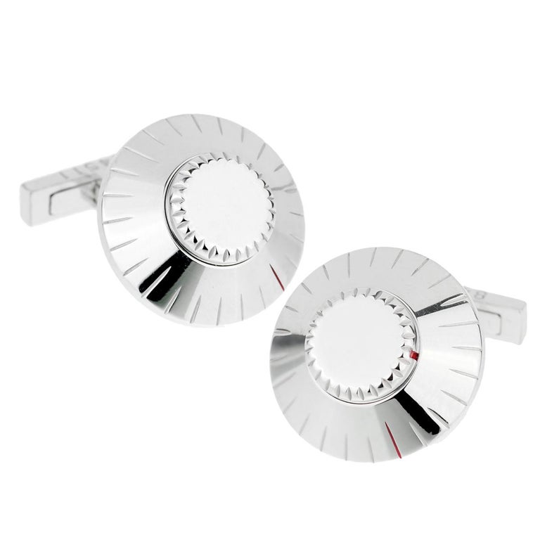 Cartier Safe Lock Combination White Gold Cufflinks For Sale at 1stDibs