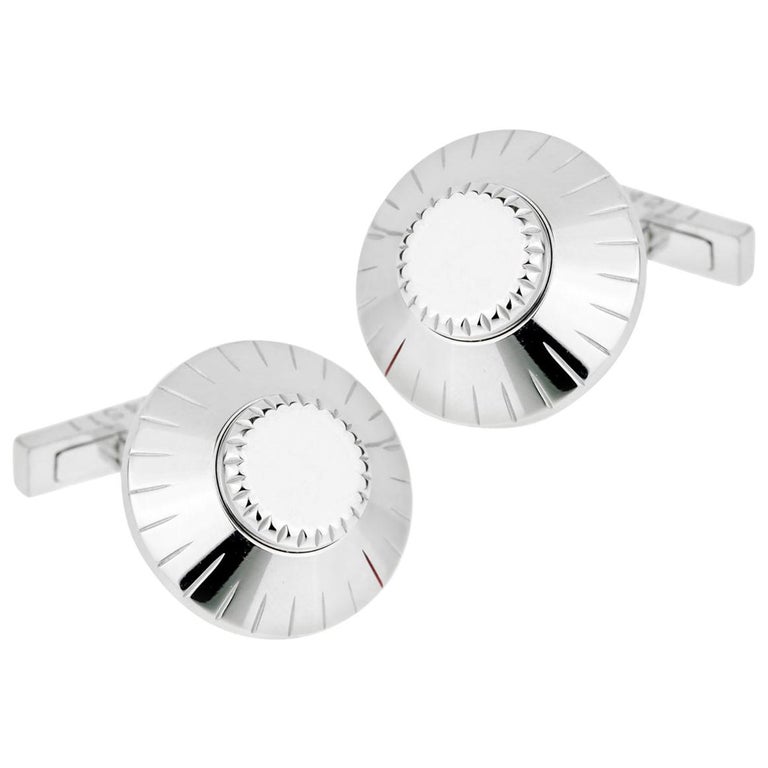 Cartier Safe Lock Combination White Gold Cufflinks For Sale at 1stDibs