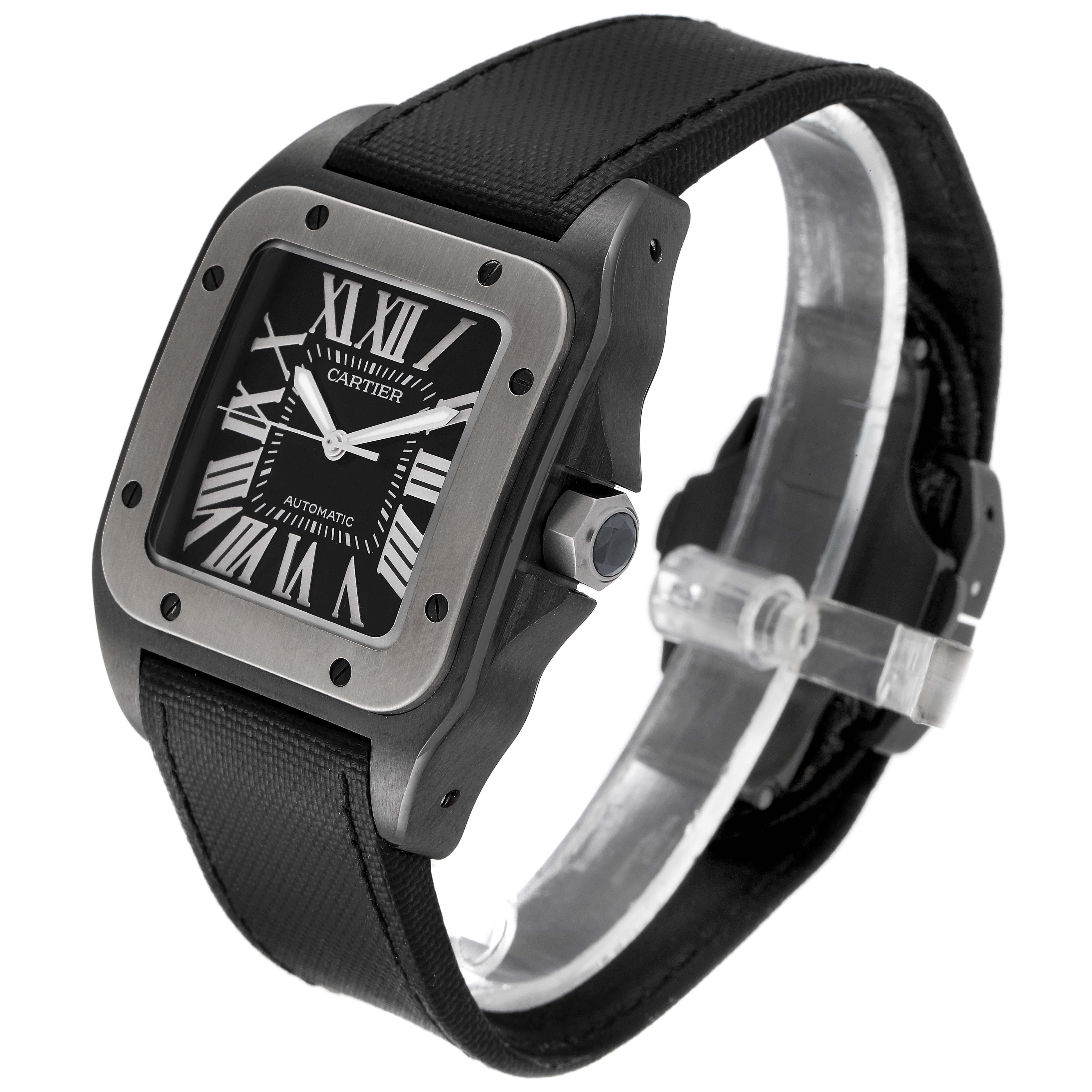 Cartier Santos 100 Black PVD Steel Mens Watch W2020010 Box Papers For ...