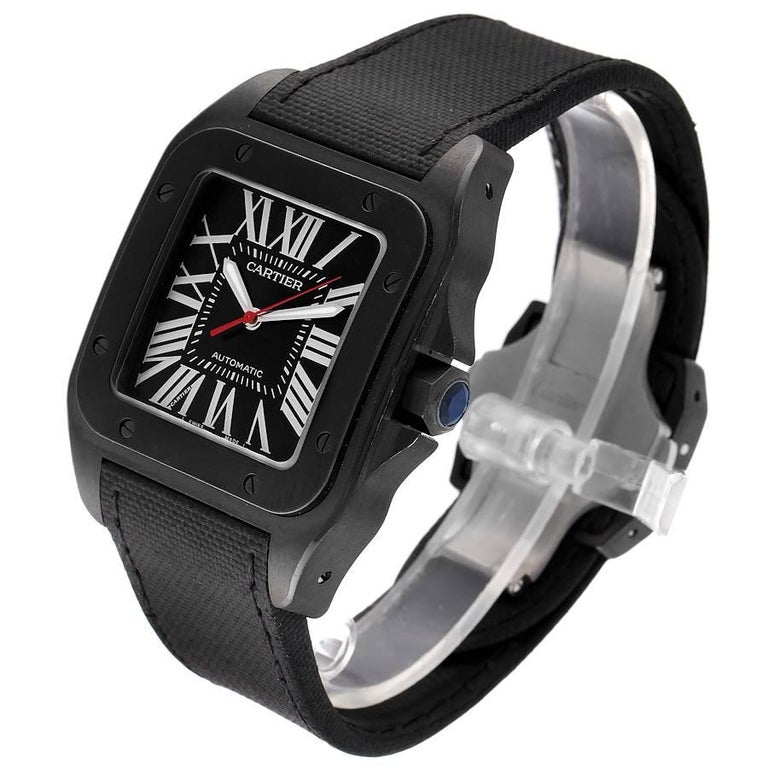 Cartier Santos 100 Carbon ADLC Coated Steel Mens Watch WSSA0006 For ...