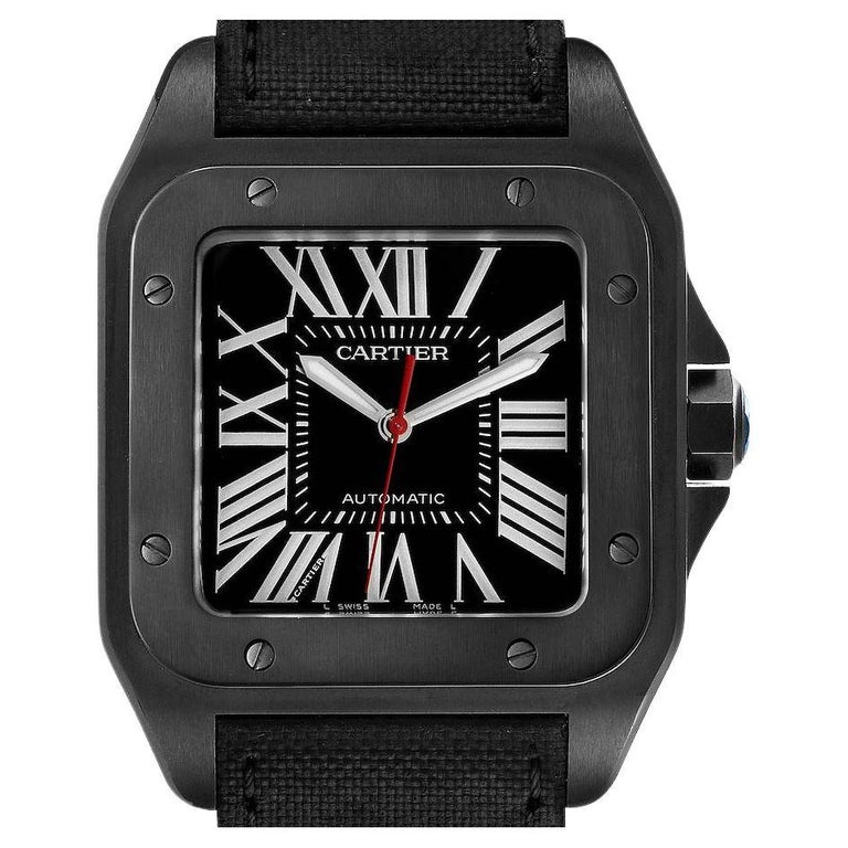 Cartier Santos 100 Carbon ADLC Coated Steel Mens Watch WSSA0006 For ...