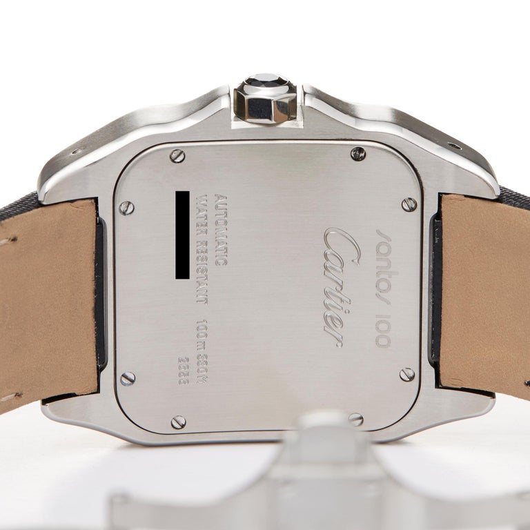 Cartier Santos 100 Stainless Steel and 18K Yellow Gold W20072X7 OR 2656 ...