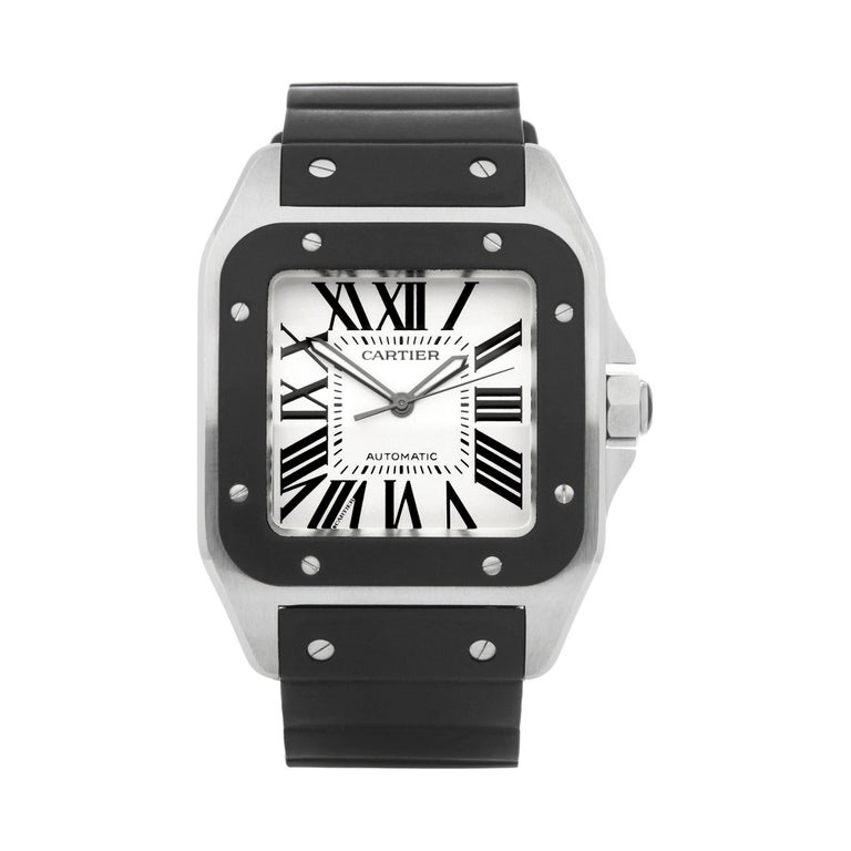 Cartier Santos 100 Stainless Steel and Rubber 2656 at 1stDibs | cartier ...