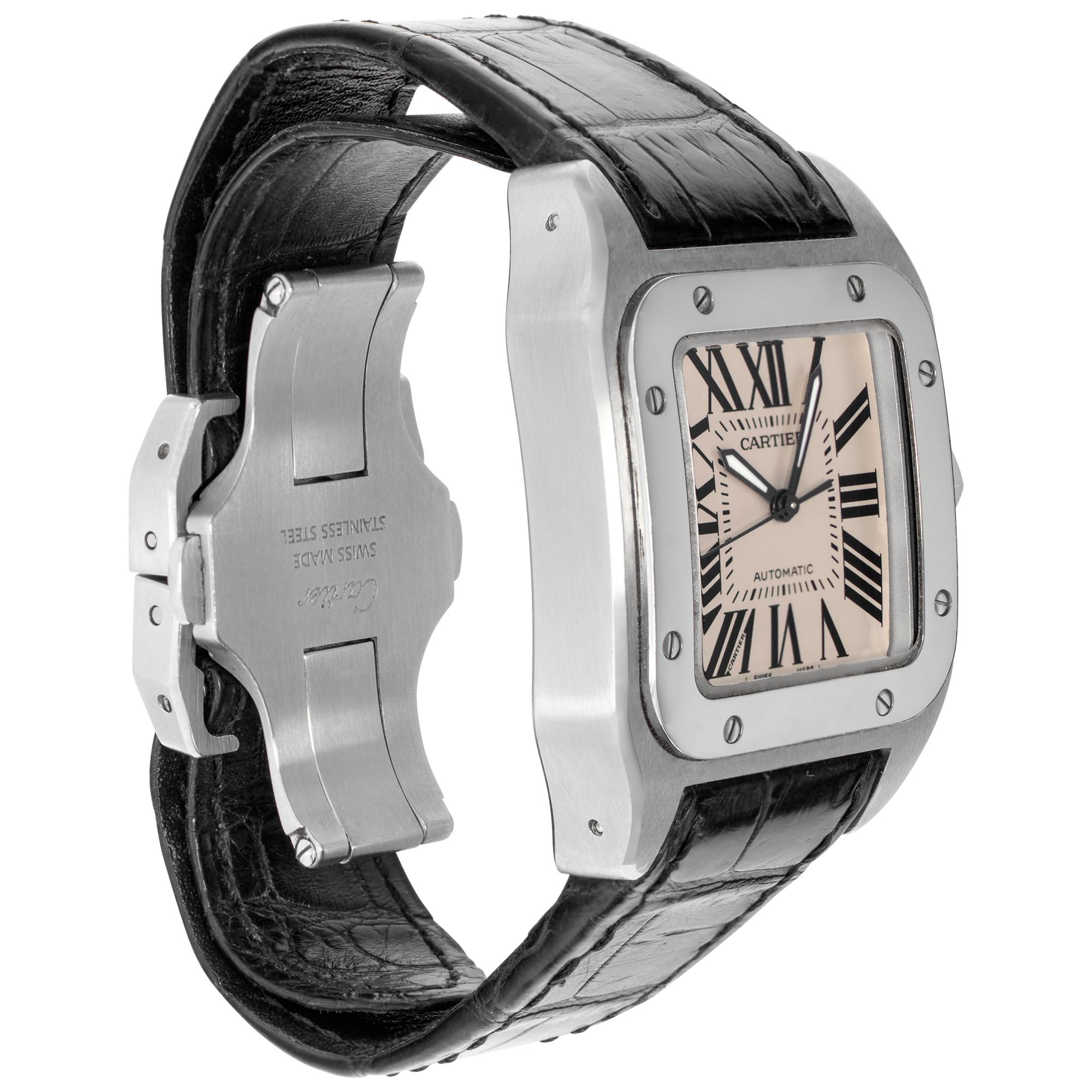 Cartier Santos 100 stainless steel Automatic Wristwatch Ref w20106x8 ...