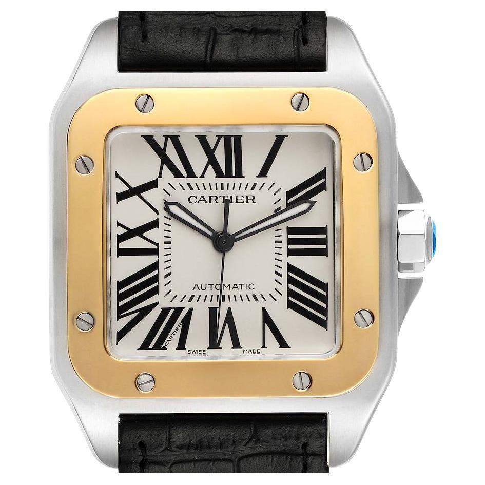 Cartier Santos 100 Ref 2878 Stainless Steel, Leather Band Watch 'Y-26 ...