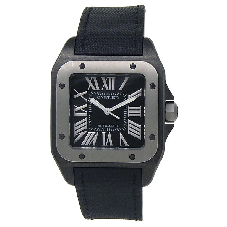 Cartier Santos 100 W2020010, Black Dial, Certified and Warranty at 1stDibs