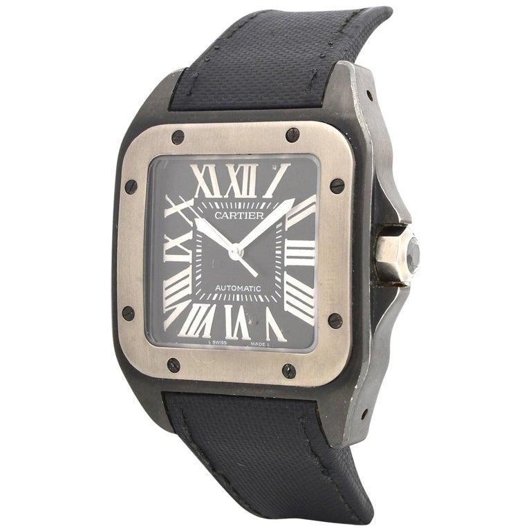 Cartier Santos 100 XL 2656 Textile Strap For Sale at 1stDibs