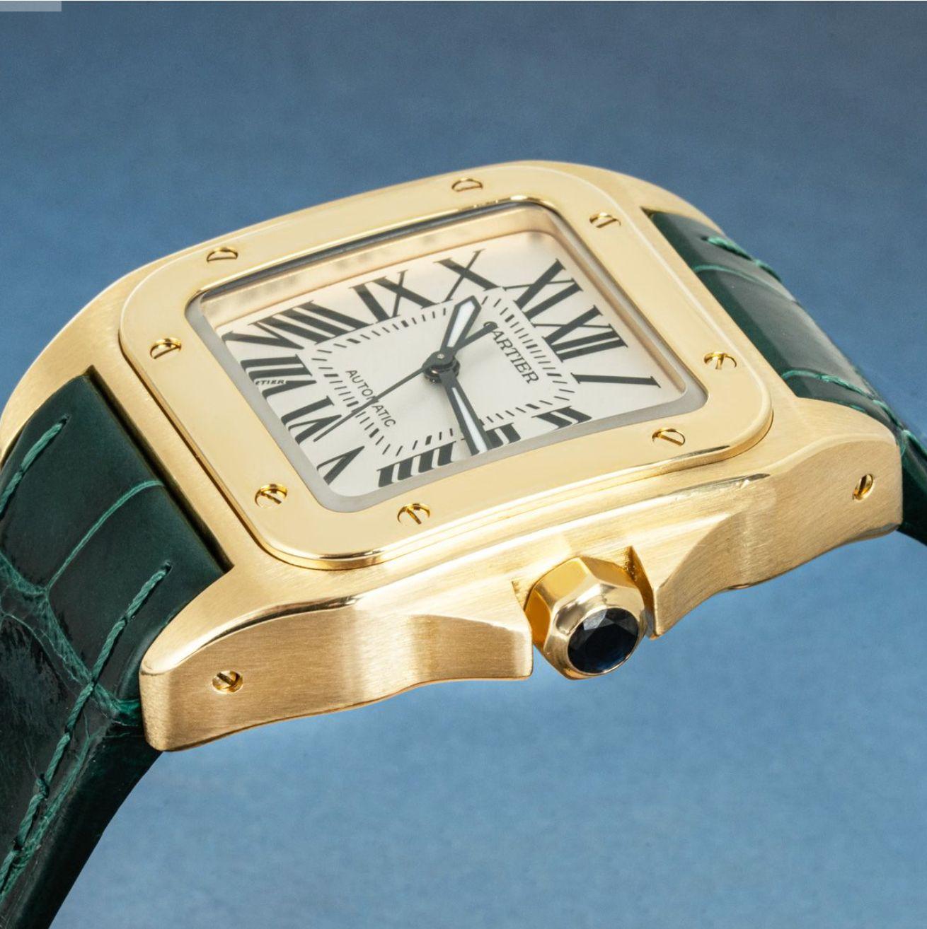 Cartier Santos 100 Yellow Gold 2880 For Sale at 1stDibs
