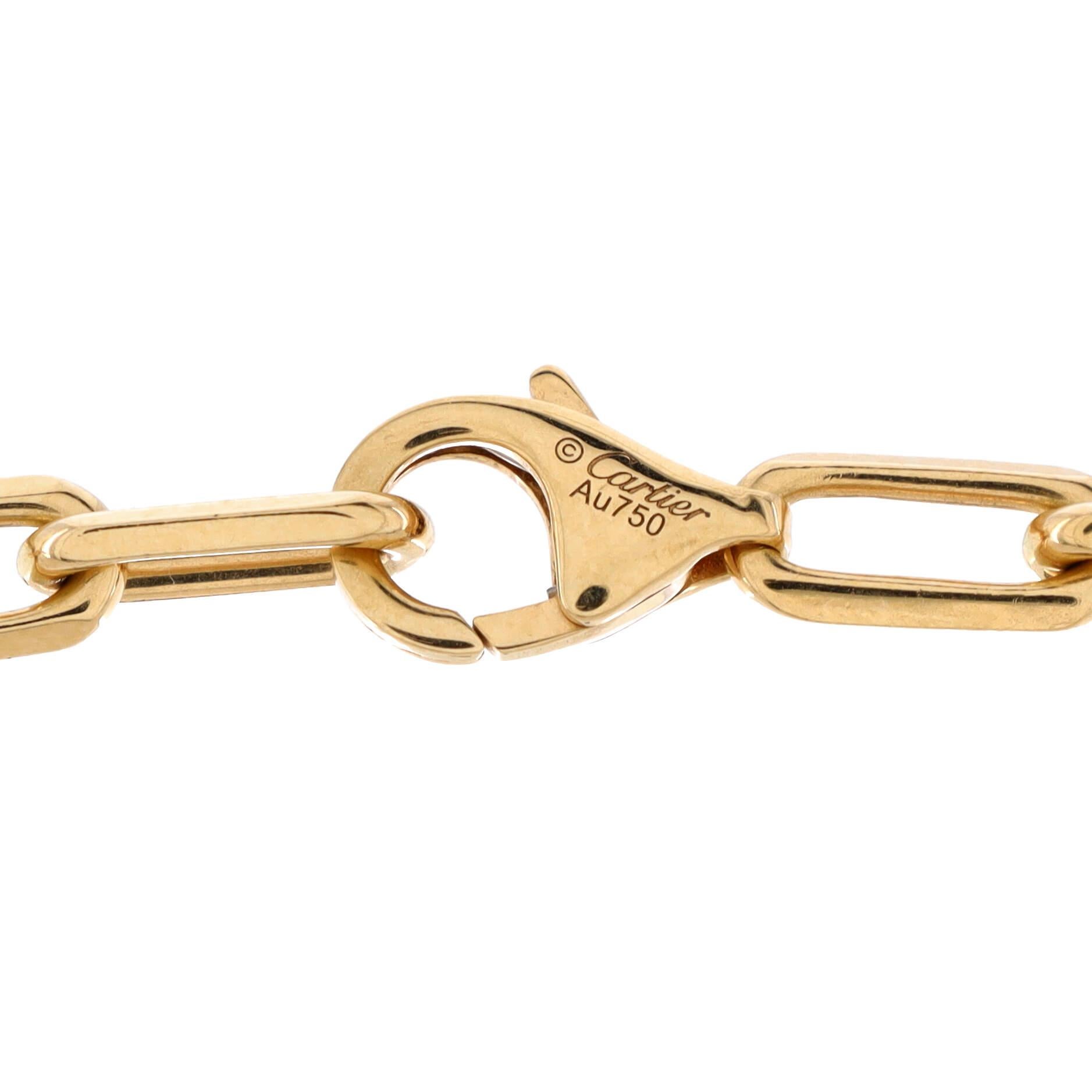 Cartier Santos De Cartier Chain Necklace 18k Yellow Gold For Sale at ...